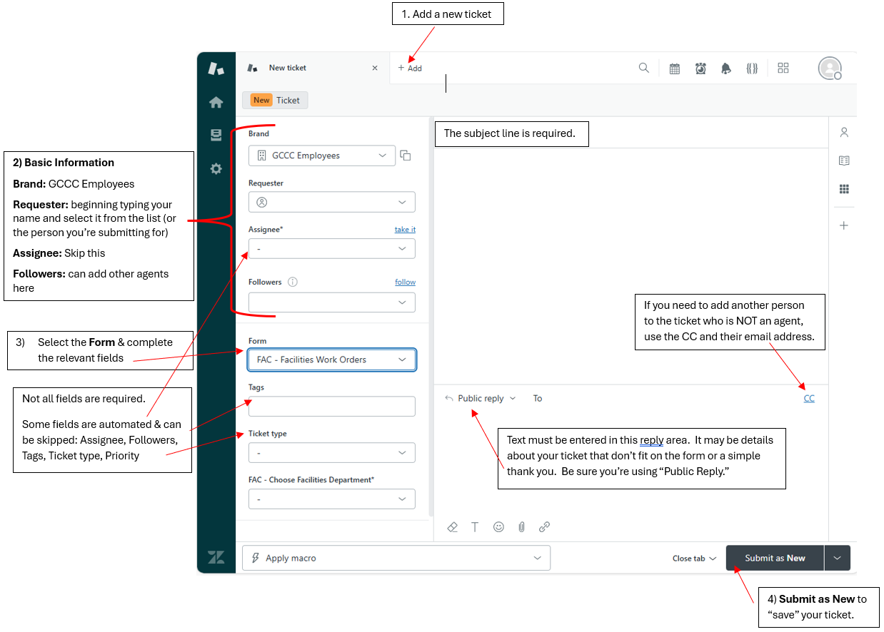 How do I - Submit a Zendesk Ticket as an Agent – Garden City Community College